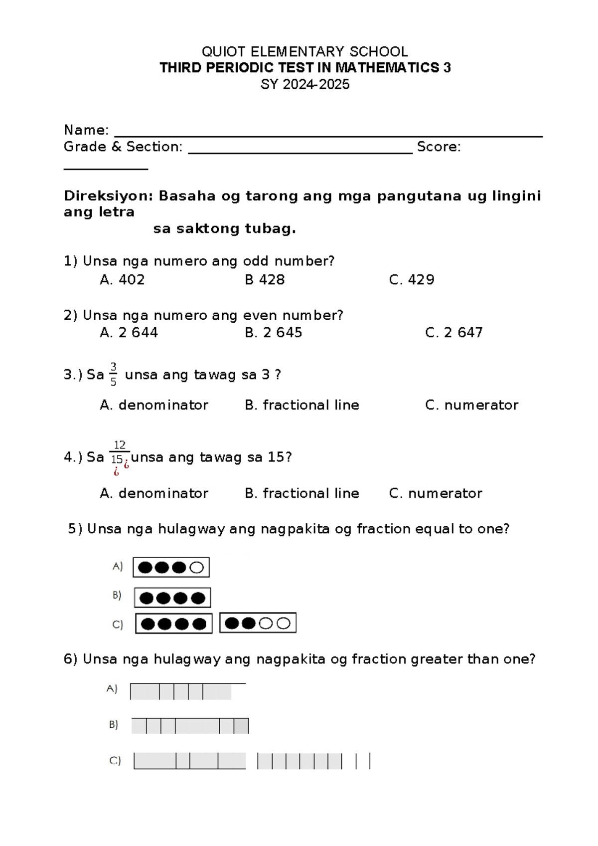3rd-periodical-test-in-Math Finalcopy - QUIOT ELEMENTARY SCHOOL THIRD ...