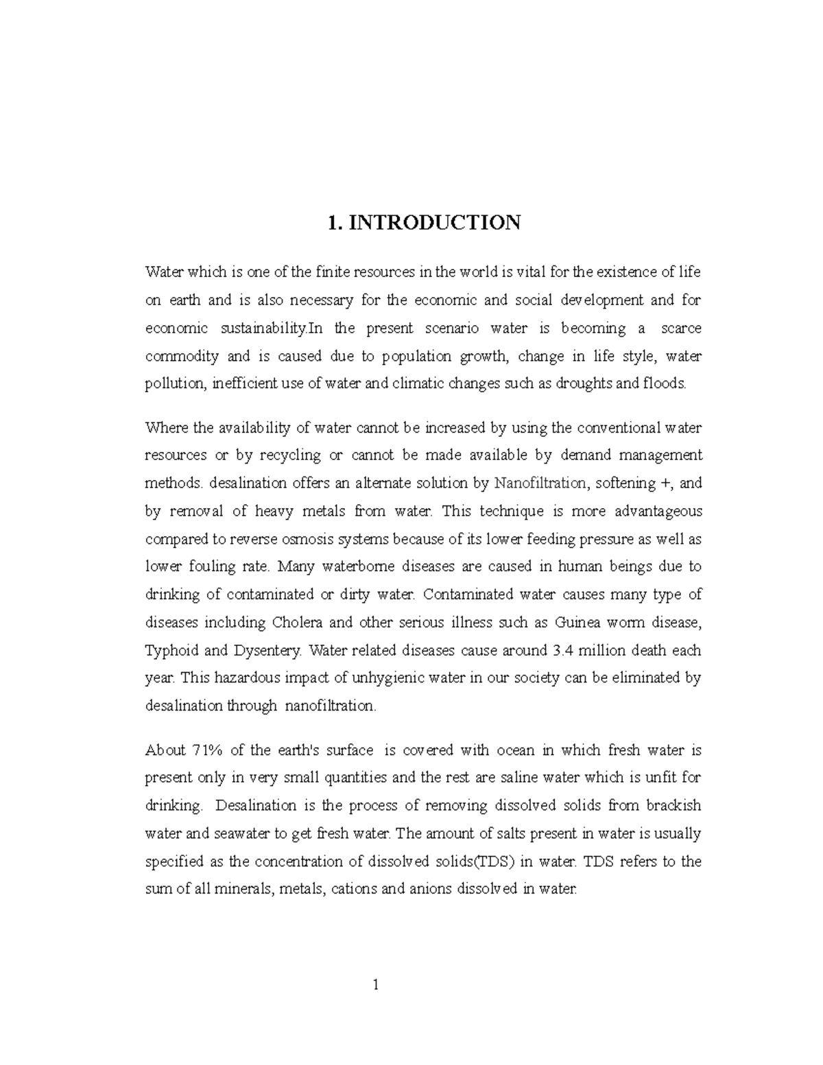 Desalination OF Seawater - 1. INTRODUCTION Water which is one of the ...