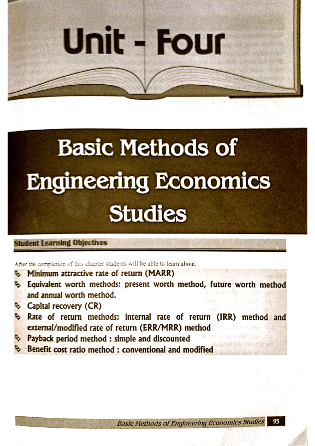 Principles of Engineering Economics-101-164 - Unit Four Basic Methods ...