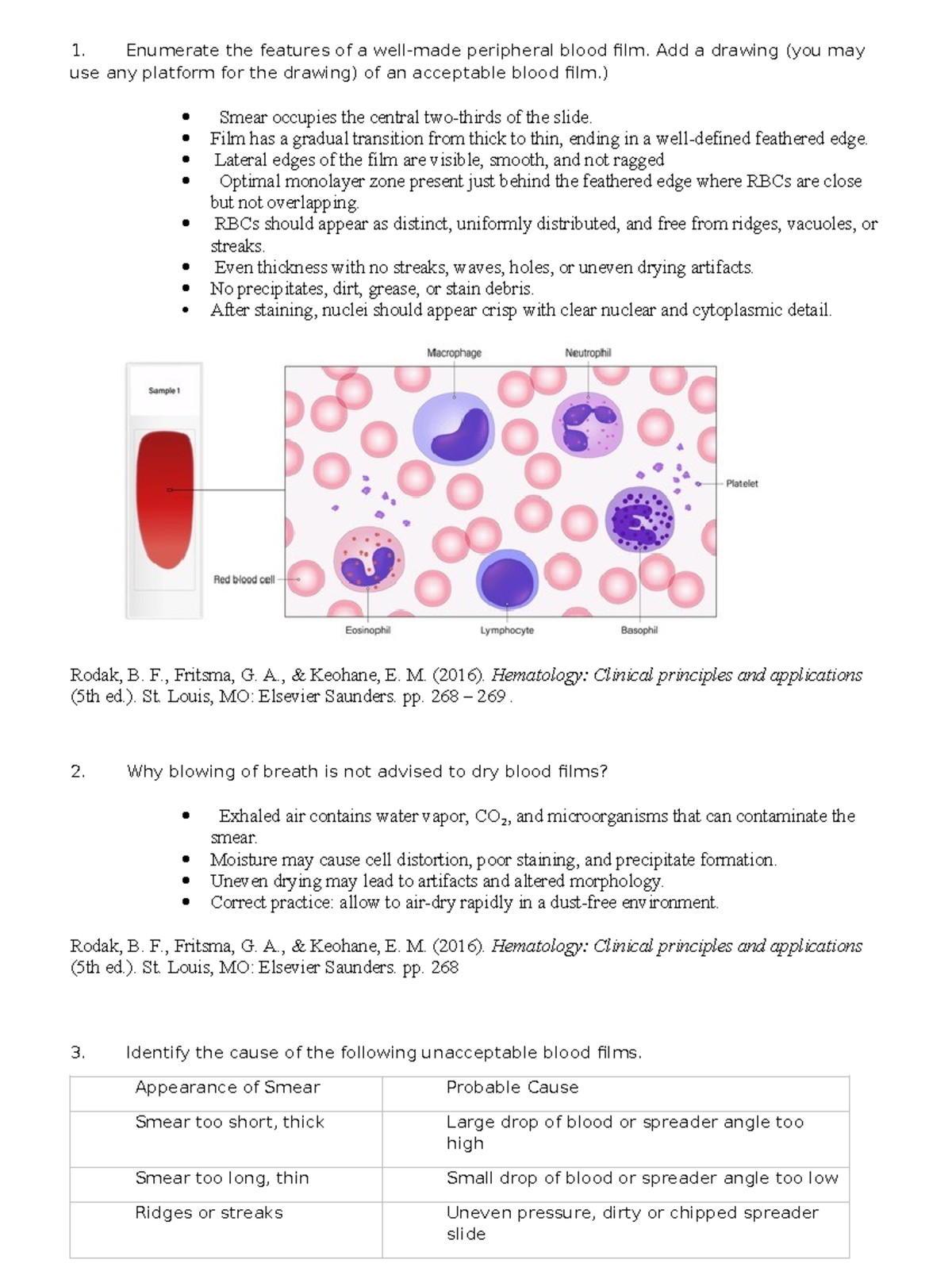 Hema Lab 5: Peripheral Blood Film Features & Best Practices - Studocu