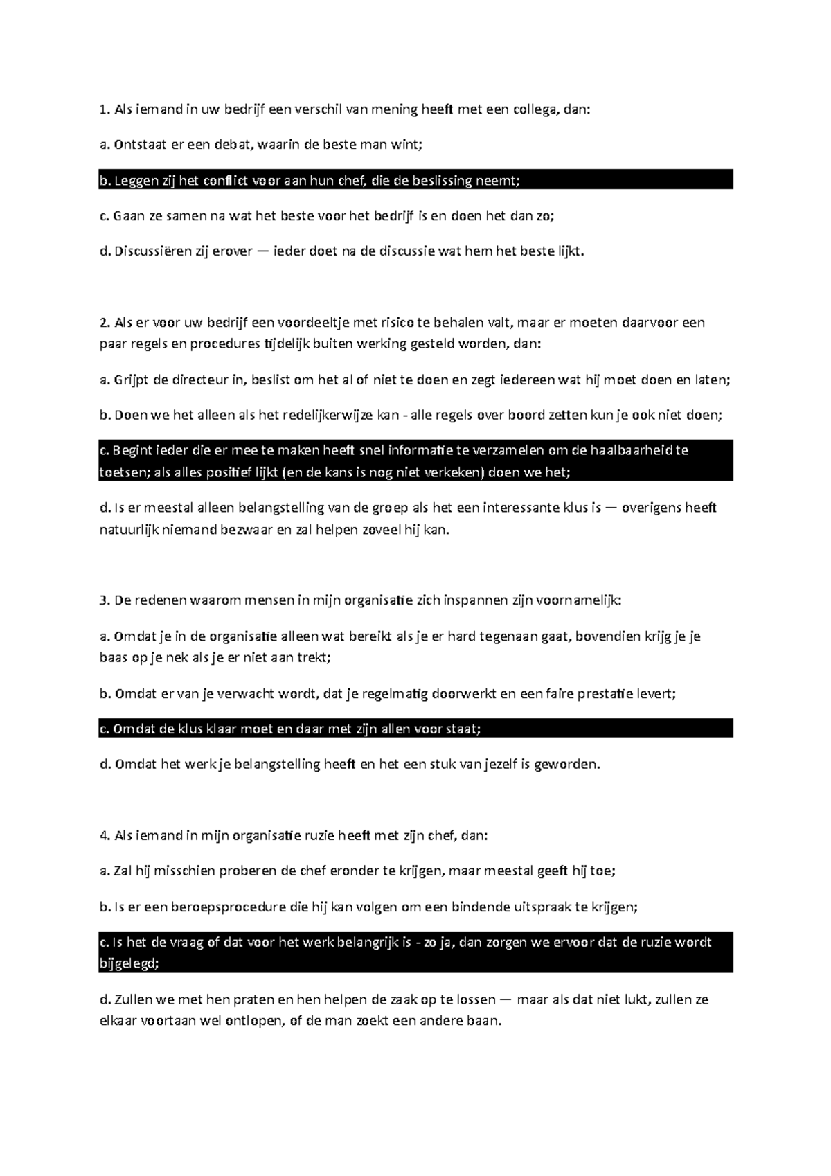 Cultuuranalyse Harrison & Handy Les 2: Organisatieconflicten en ...
