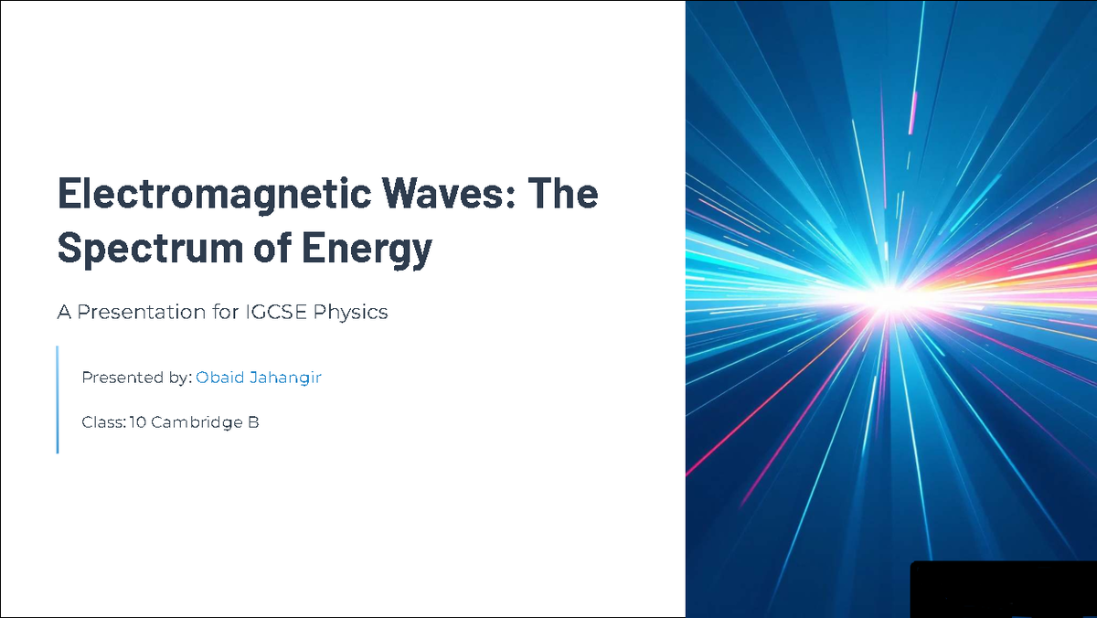 Electromagnetic Waves: Energy Spectrum Overview for IGCSE Physics - Studocu