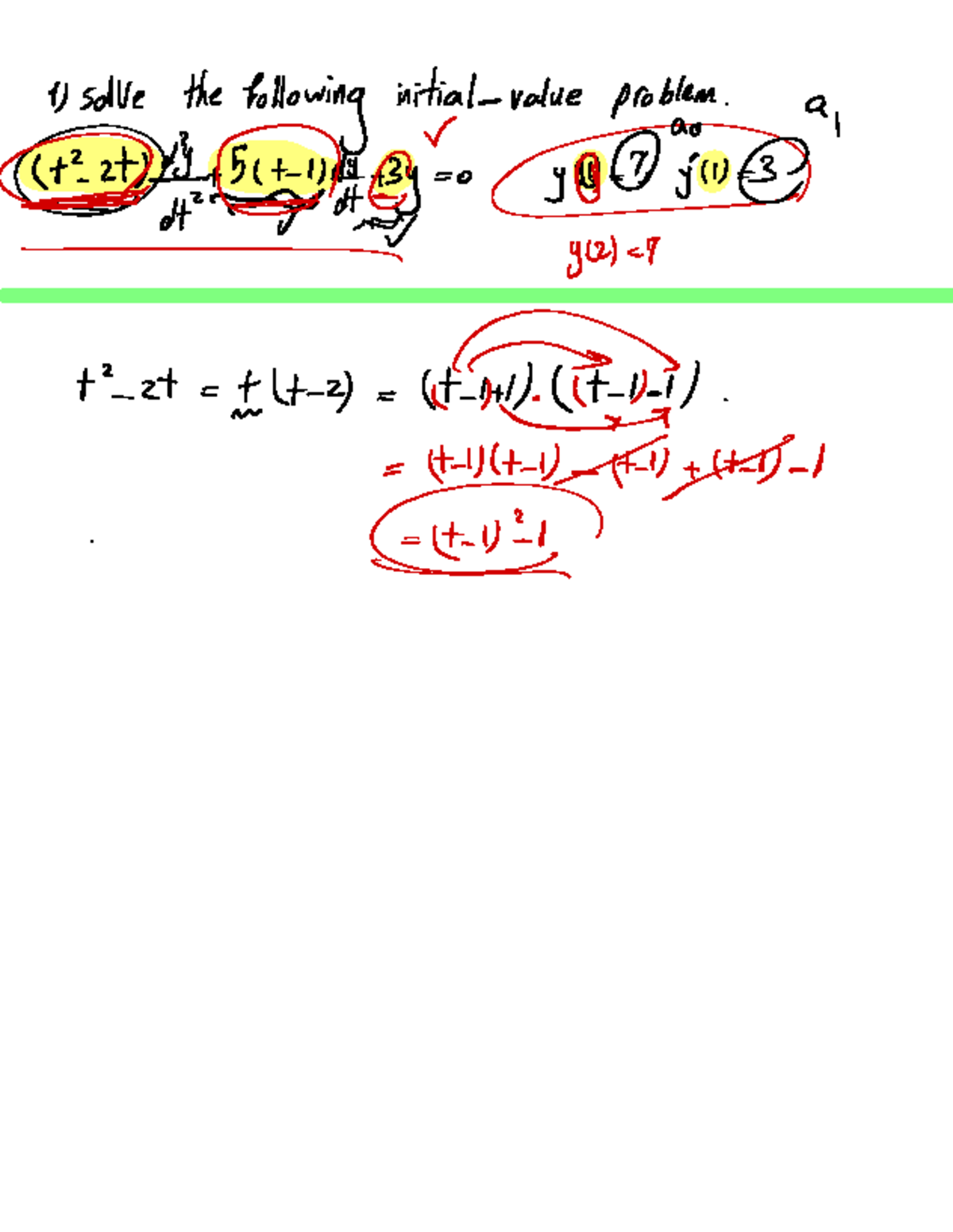 Initial Value Problem Solutions - Feb 18 Notes - Studocu