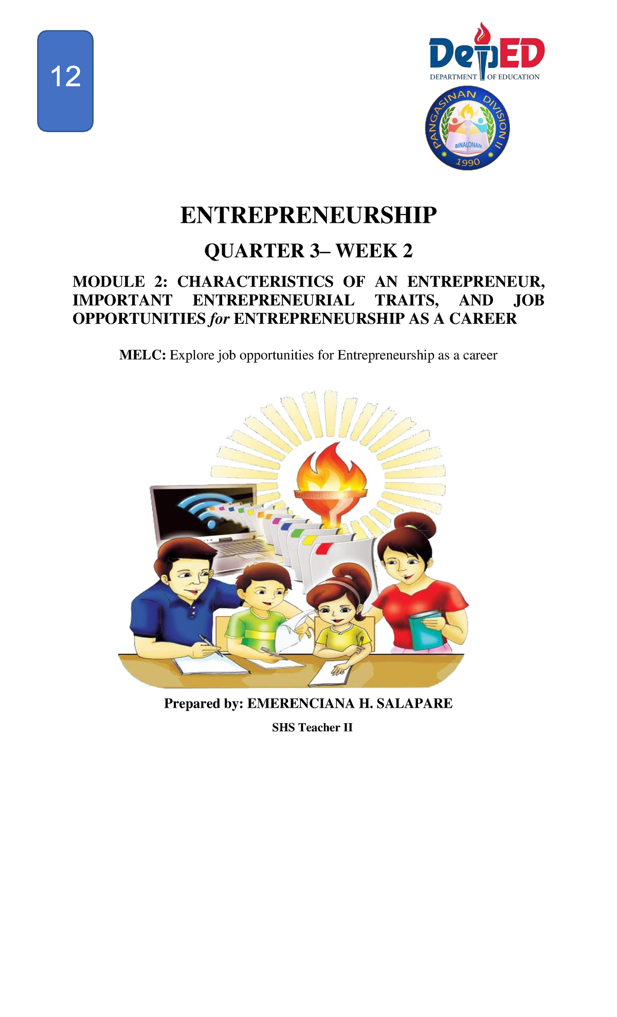 Entrepreneurship-Quarter 3, Week 2: Traits & Job Opportunities - Studocu