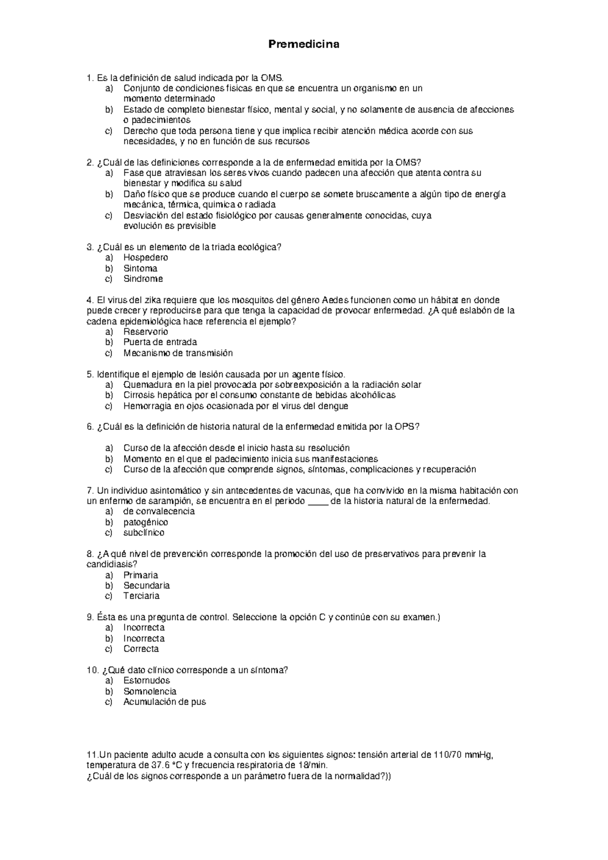 3-Premedicina - Repaso de Conceptos Clave y Definiciones - Studocu