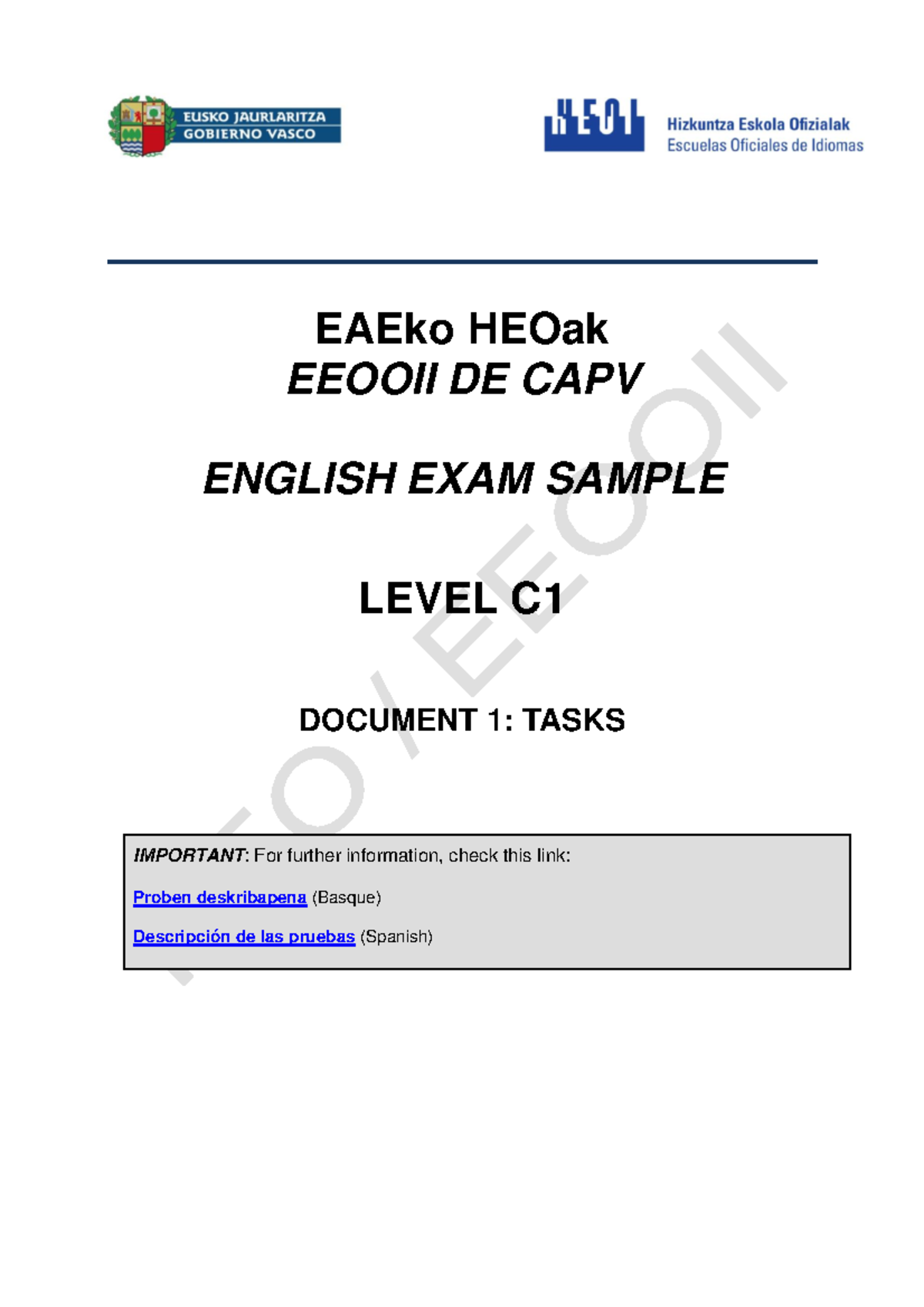 C1 English Exam Sample: Reading & Listening Comprehension Tasks - Studocu