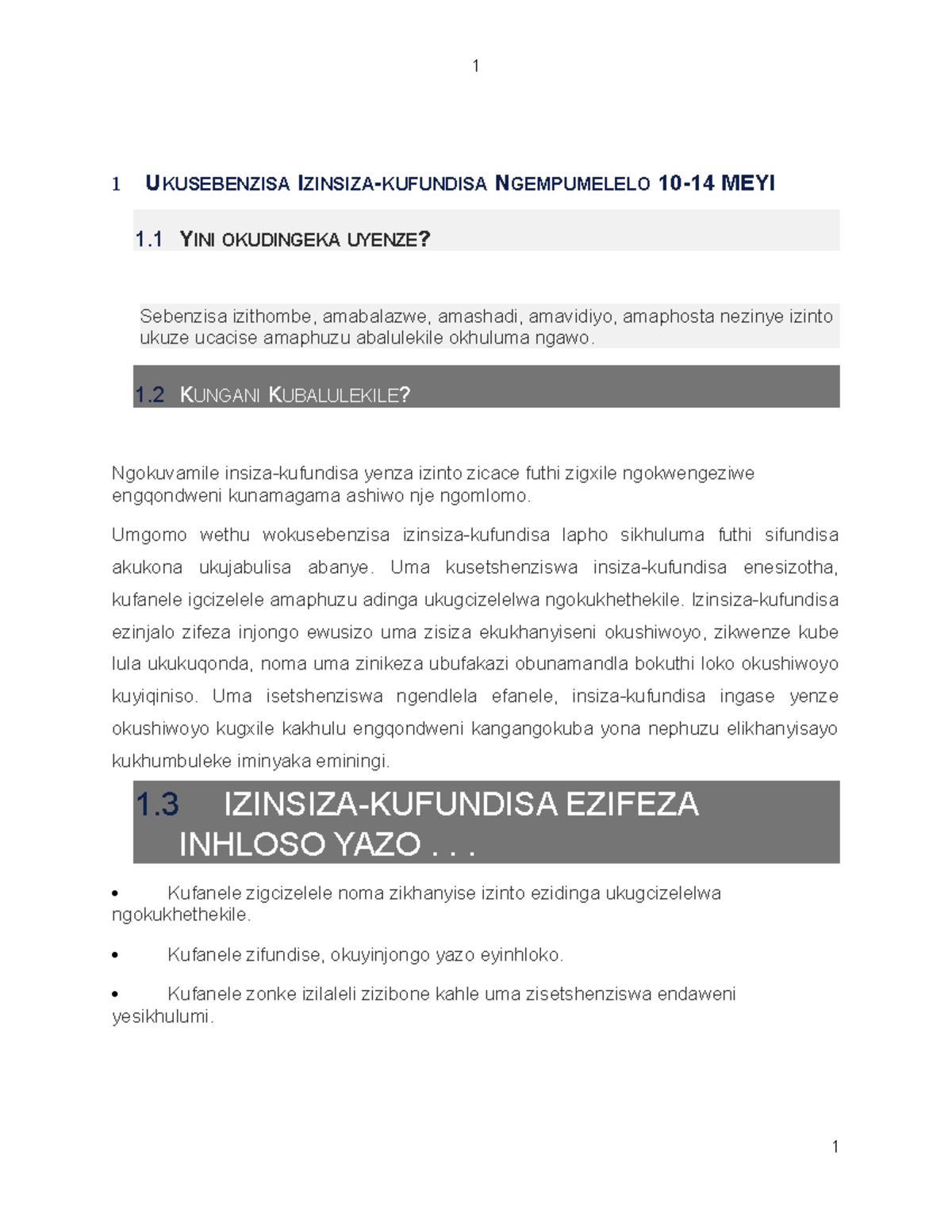 Izinsiza-kufundisa: Ukusebenzisa Amaphosta Ngempumelelo 10-14 Meyi ...