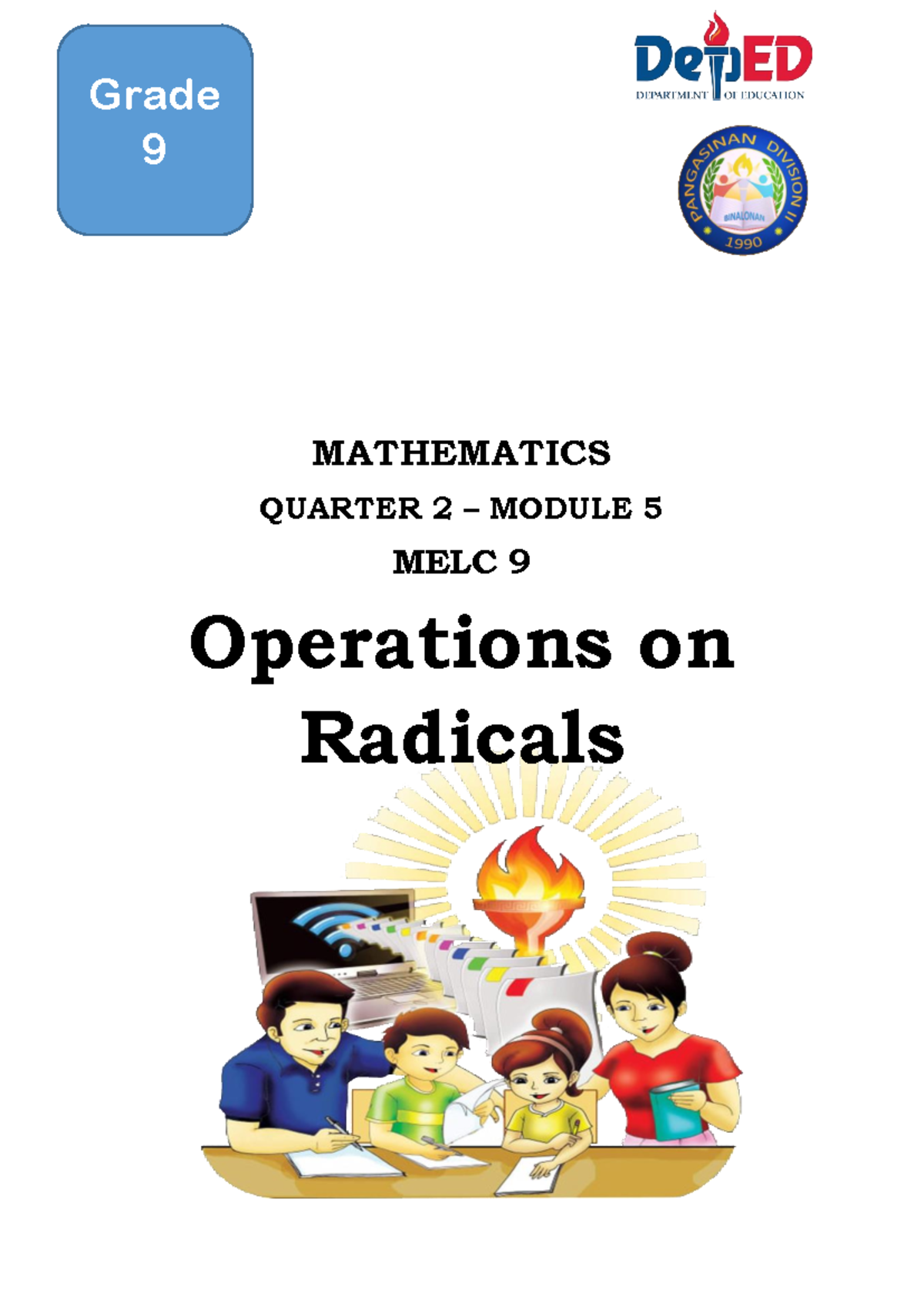 Operations on Radicals - Grade 9 Mathematics Q2 Module 5 Week 7 - Studocu