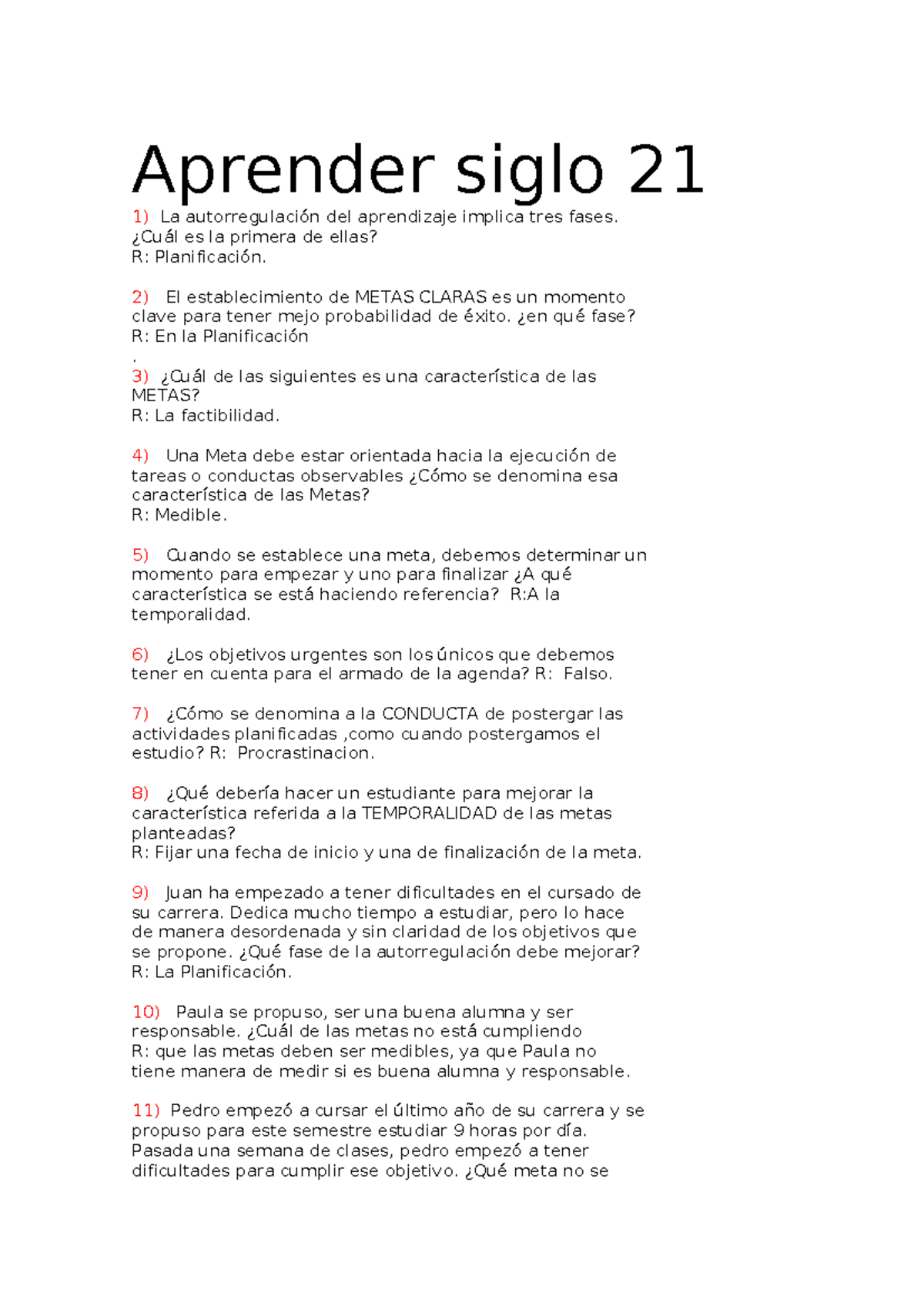 Aprender Siglo 21: Estrategias de Autorregulación del Aprendizaje - Studocu