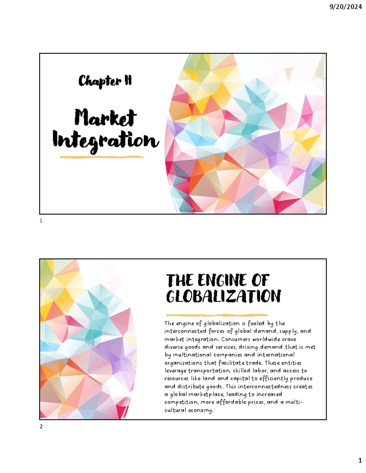 Print OUT Market Integration - Chapter II Market Integration THE ENGINE ...