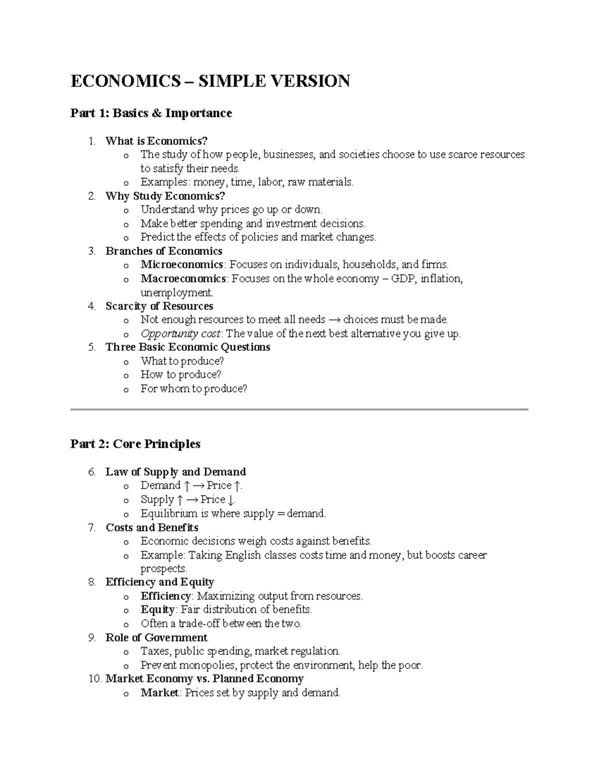 ECON 101: Intro to Economics - Basics & Core Principles - Studocu