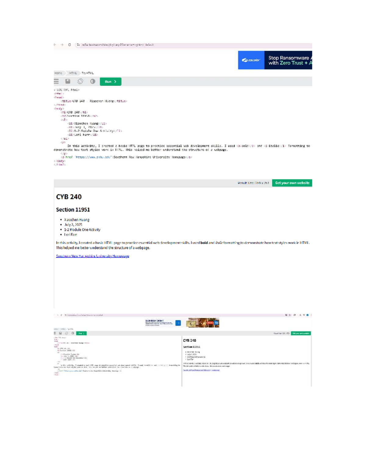 CYB 240 Module One Activity: Basic HTML Page Creation - Studocu