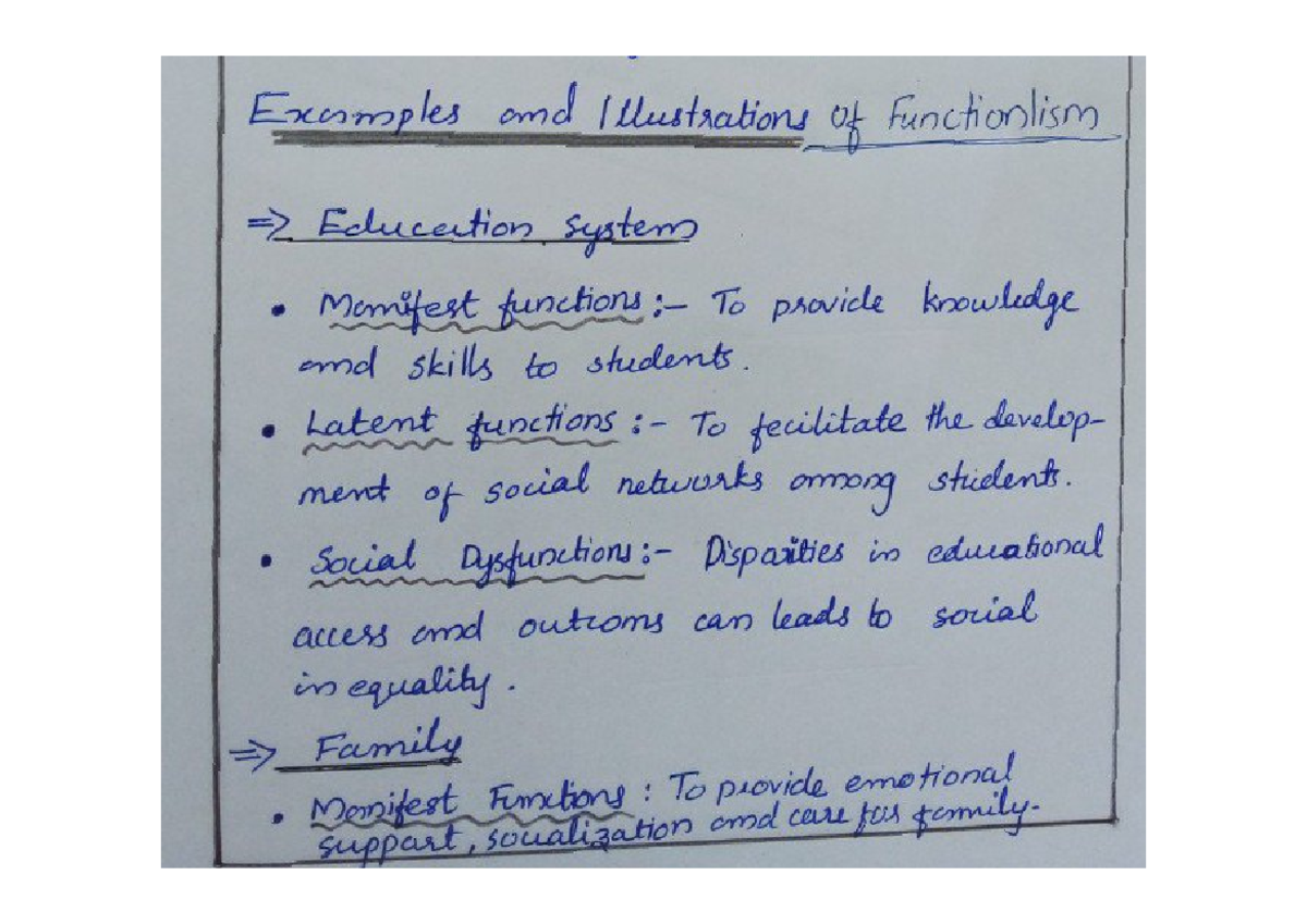 Functionalism: Key Examples and Illustrations Explained - Studocu
