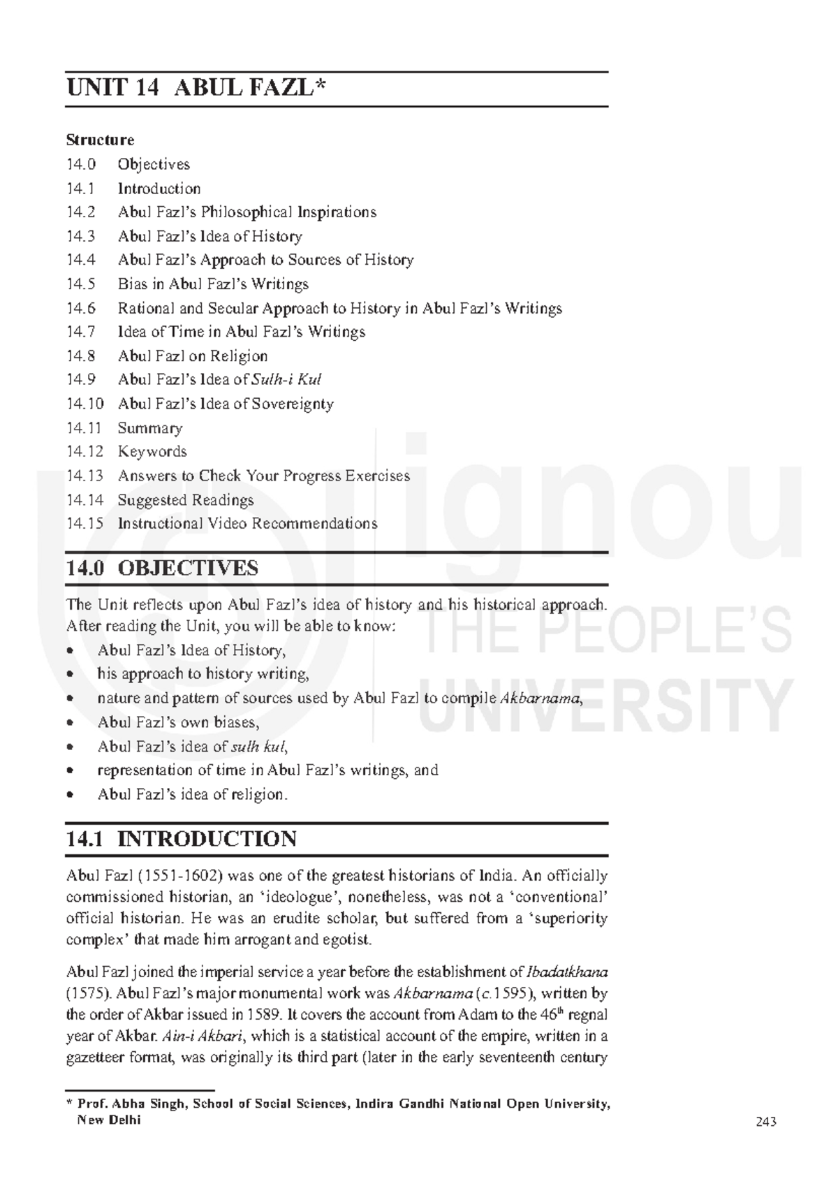 Unit 14: Abul Fazl's Historical Perspectives and Writings in Medieval ...