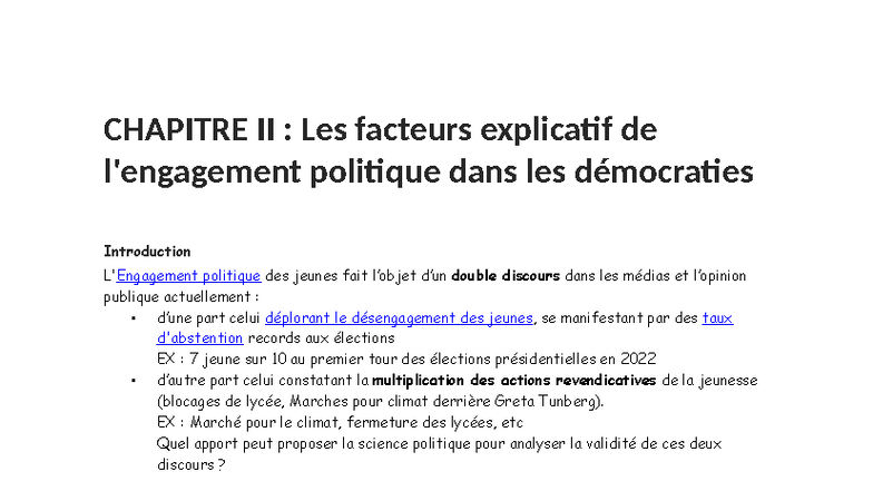 CHAP 2 : Facteurs explicatifs de l'engagement politique dans les ...