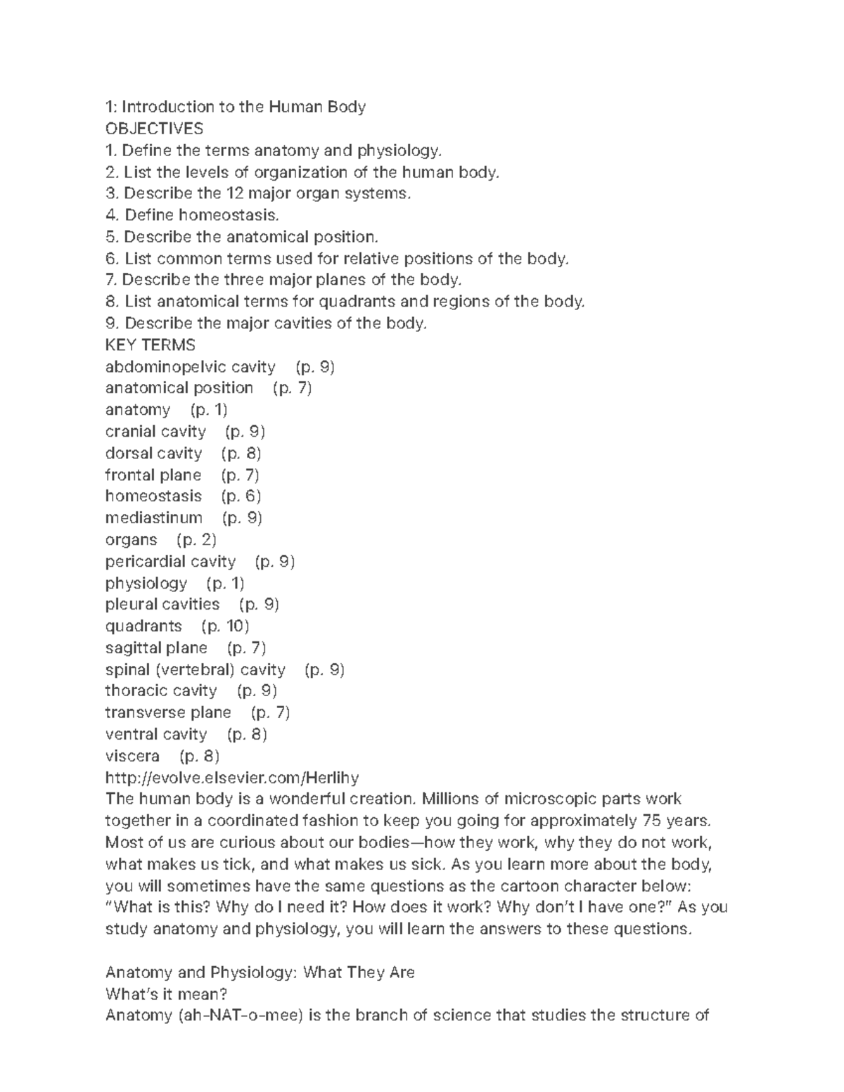Introduction to Anatomy and Physiology: Key Concepts (BIO 101) - Studocu