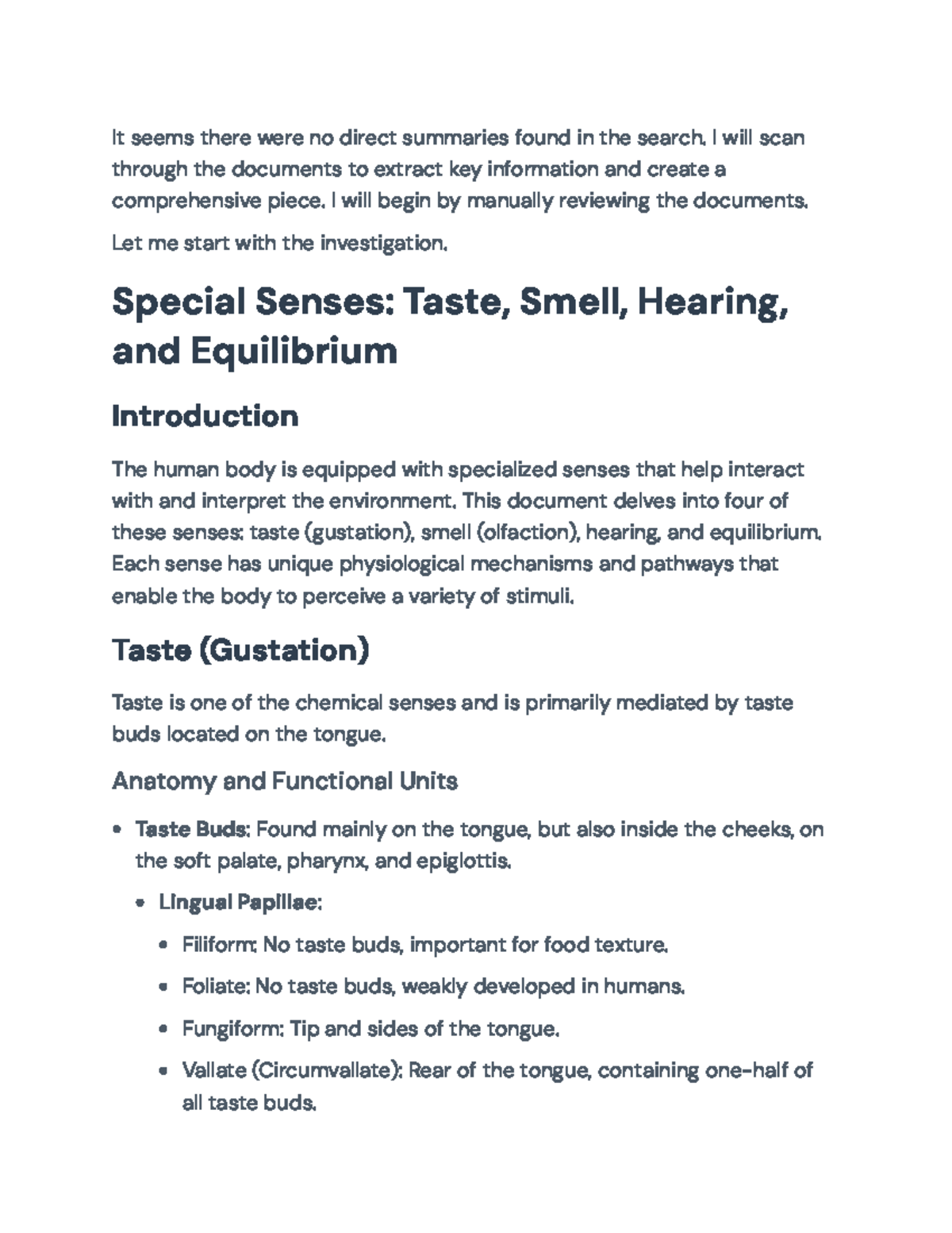 Special Senses: Clinical Overview of Taste, Smell, Hearing ...