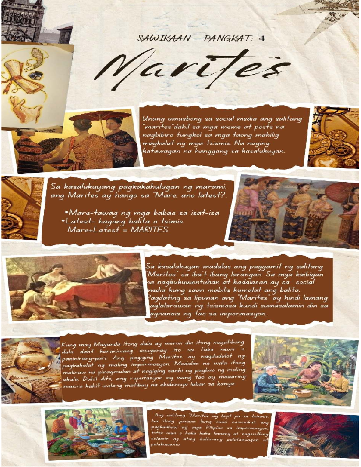 SAWIKAAN PANGKAT: Marites at ang Epekto ng Tsismis sa Lipunan - Studocu