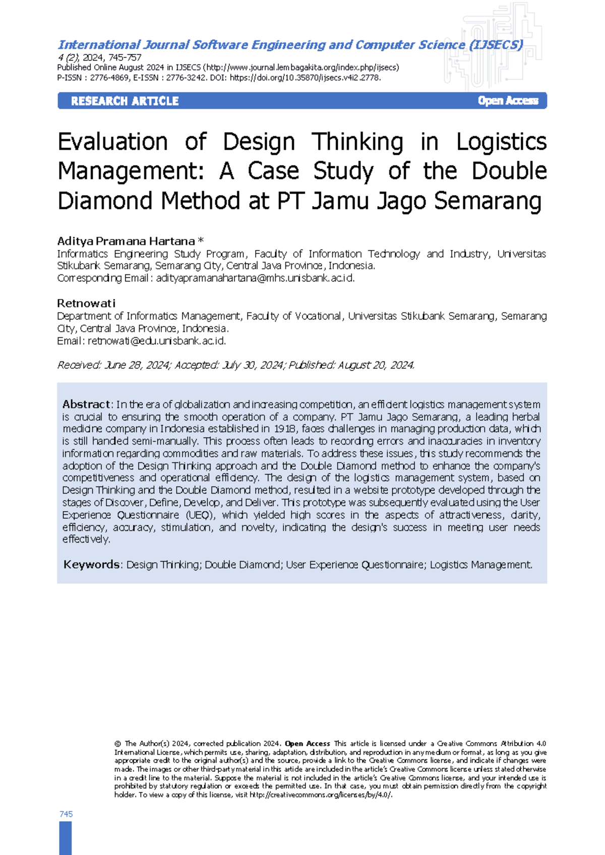 Evaluation of design thinking in logistics management: A case study at ...