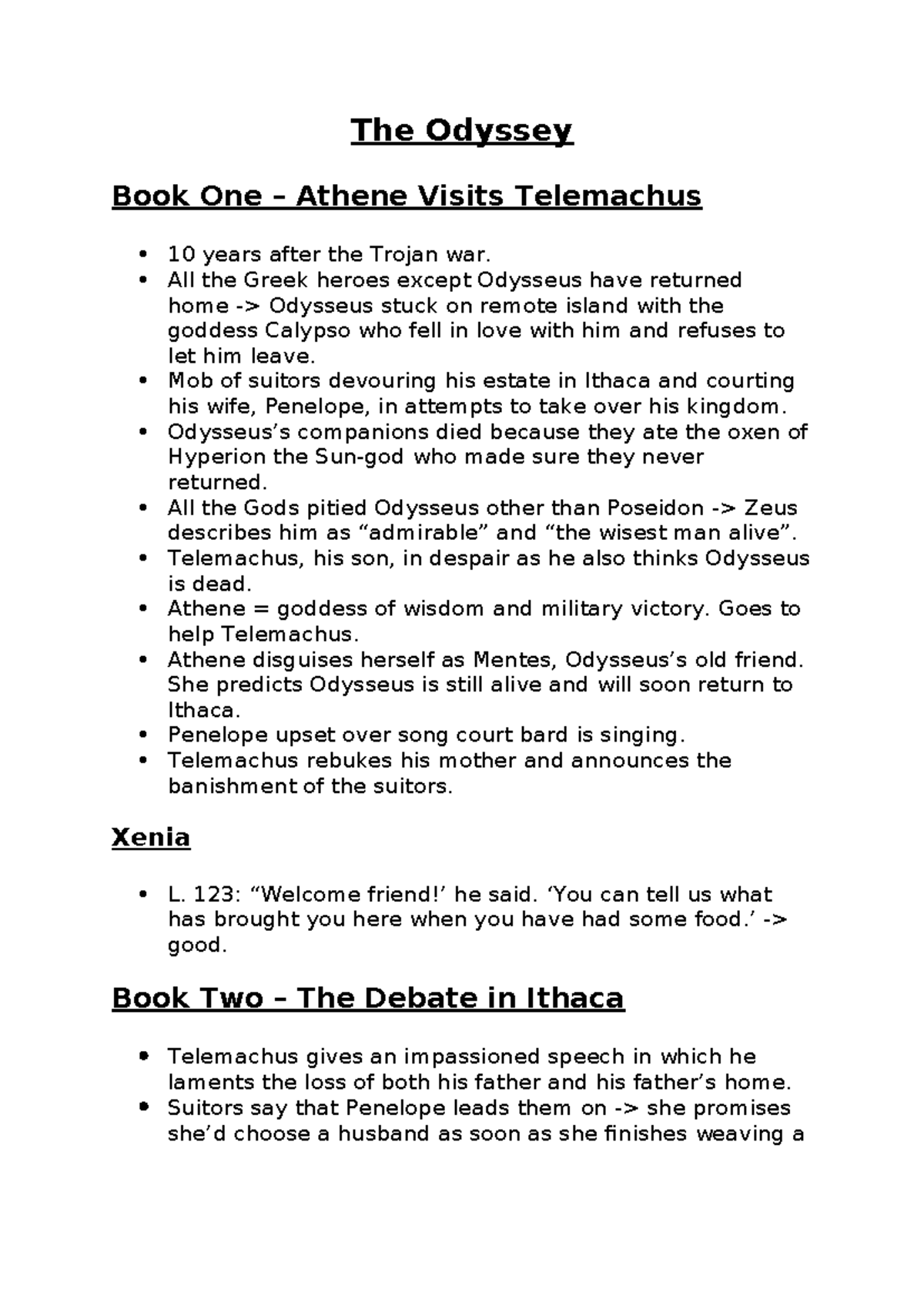 The Odyssey Summaries (ENG 101) - Comprehensive Book Overviews - Studocu