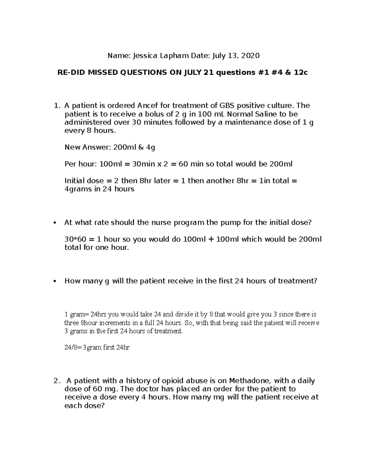 OB Math Calculations - Volume and Dosage for Medications - Studocu