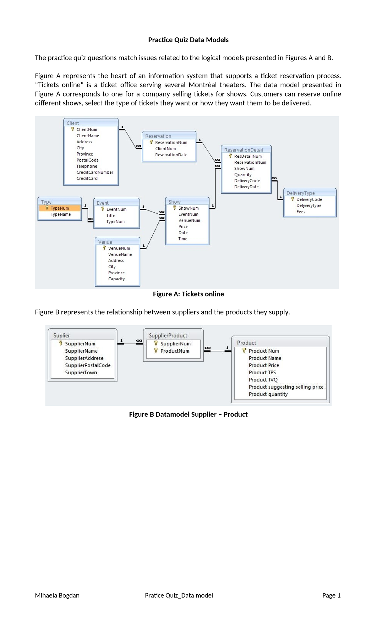 Practice Quiz Data Model Diagrams - Practice Quiz Data Models The ...