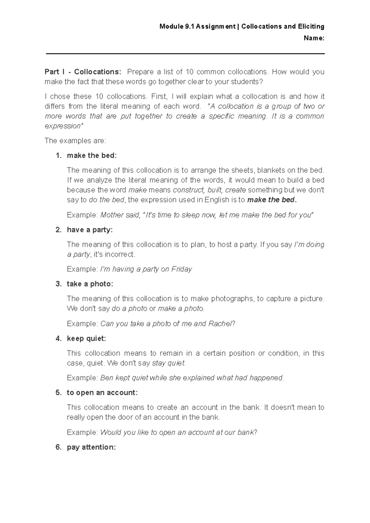 Assignment Module 9.1 - Module 9 Assignment | Collocations and ...