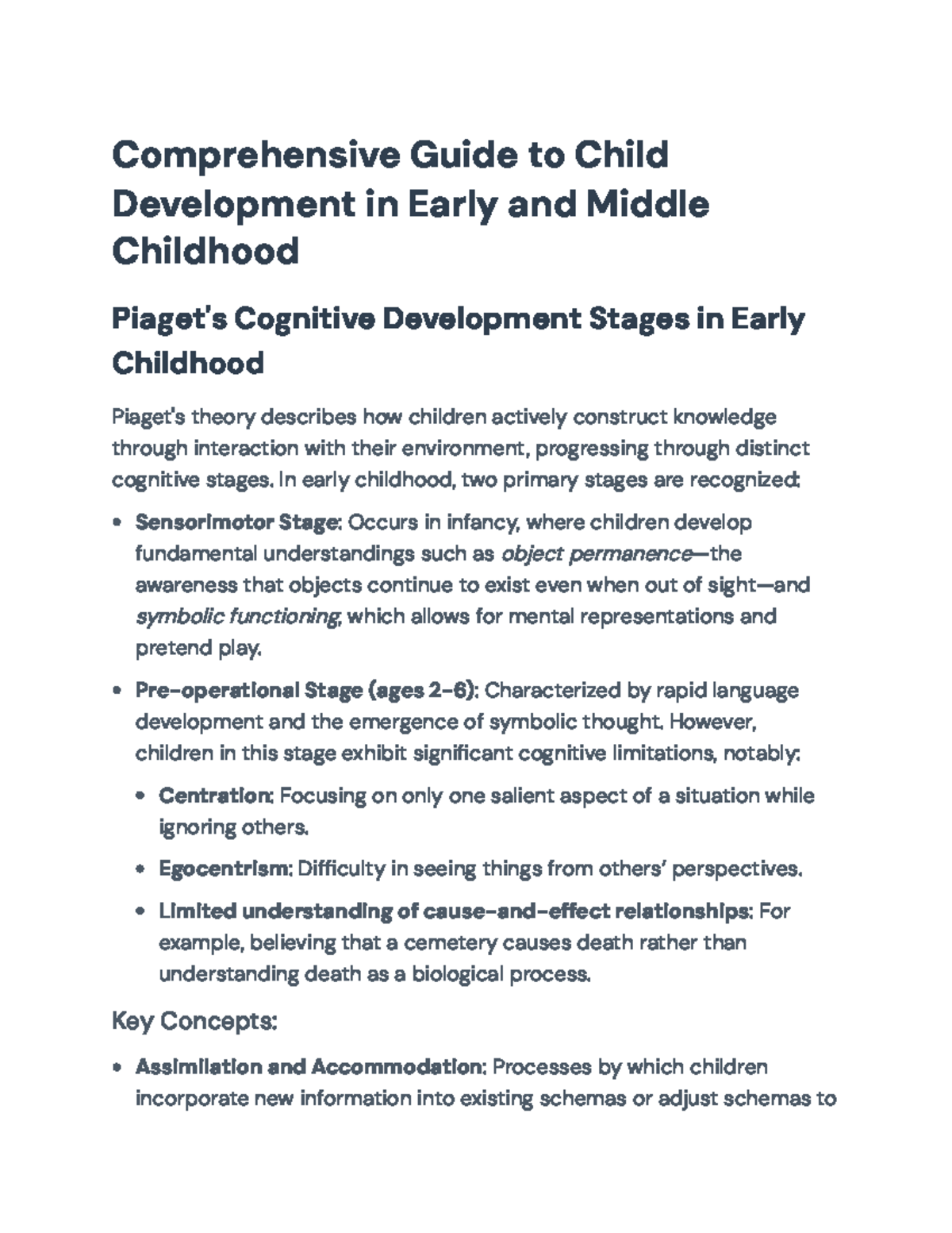 Comprehensive Overview of Child Development Theories & Stages (EDU 101) - Studocu