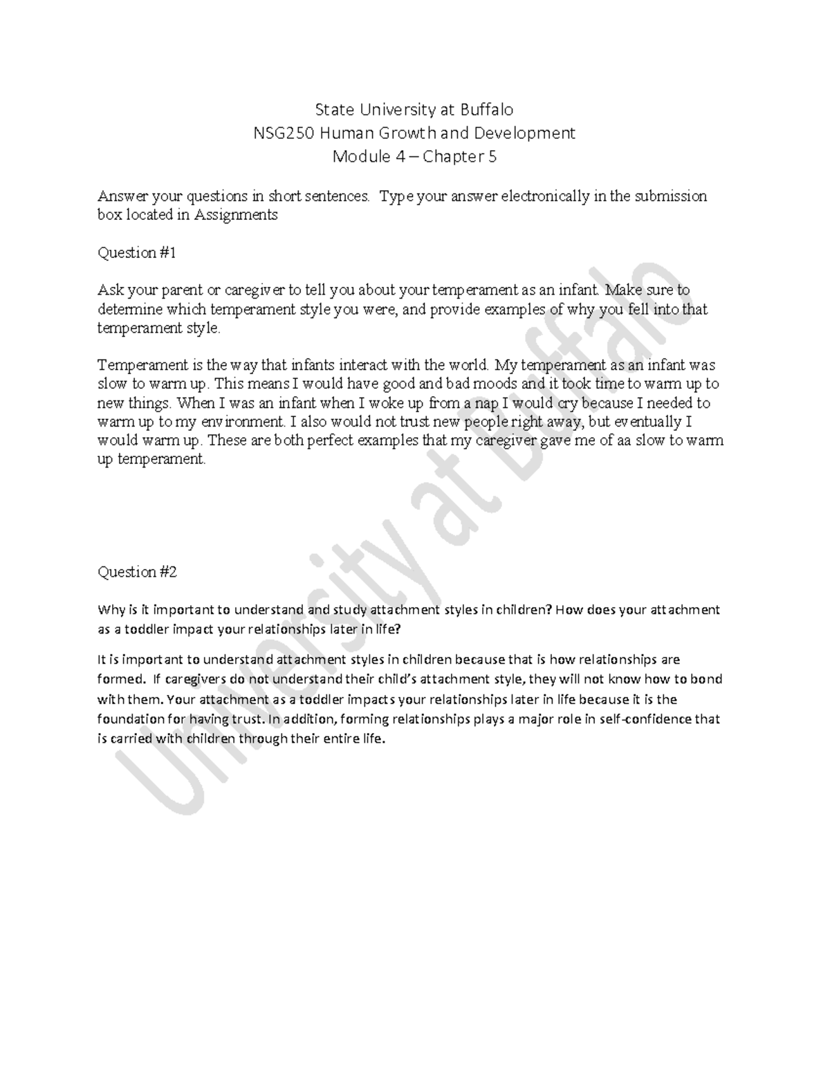 NSG250 Human Growth & Development: Module 4 Chapter 5 Notes - Studocu