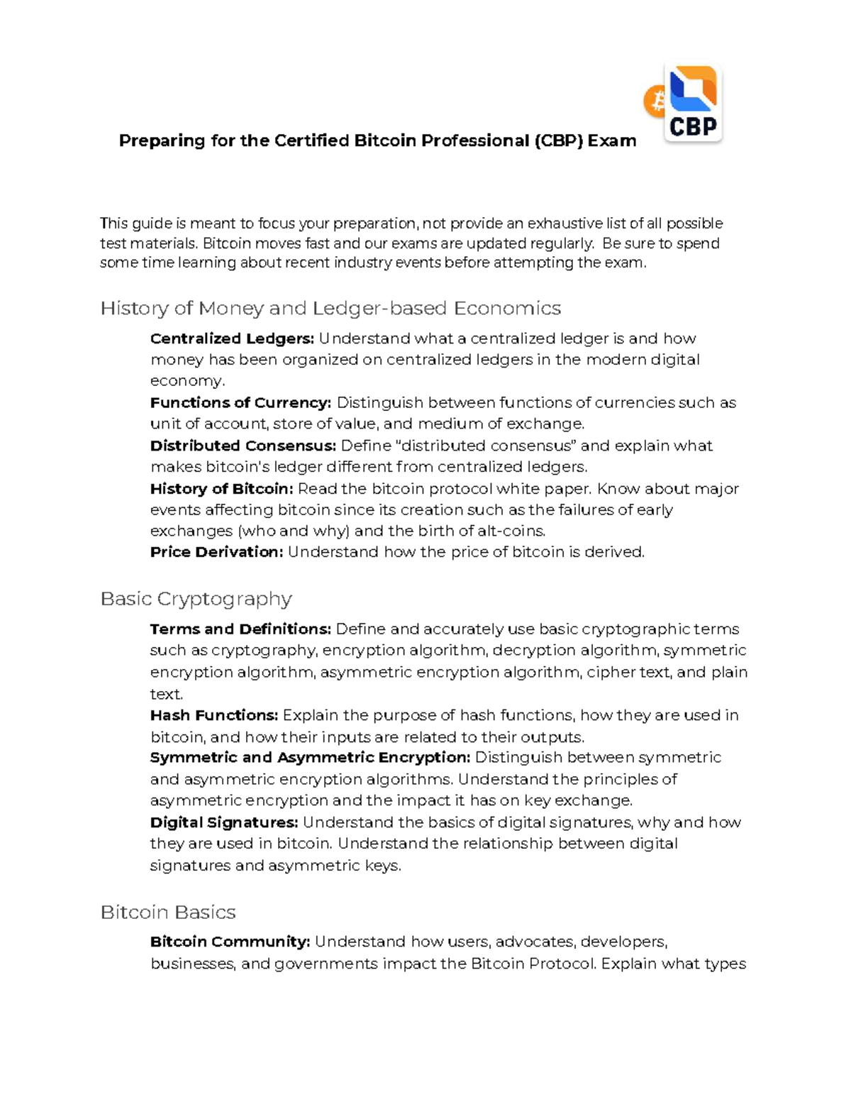 CBP Study Guide: Preparing for the Certified Bitcoin Professional Exam ...