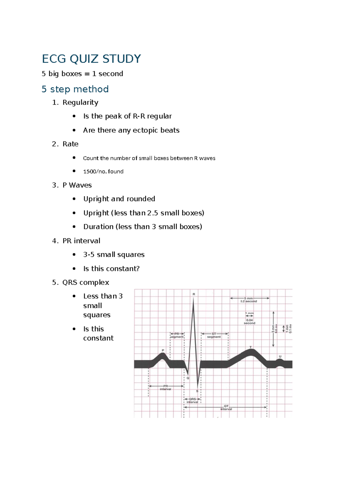 ECG QUIZ Study - CSB 363: 4 & 12 Lead ECG Practice Guide - Studocu
