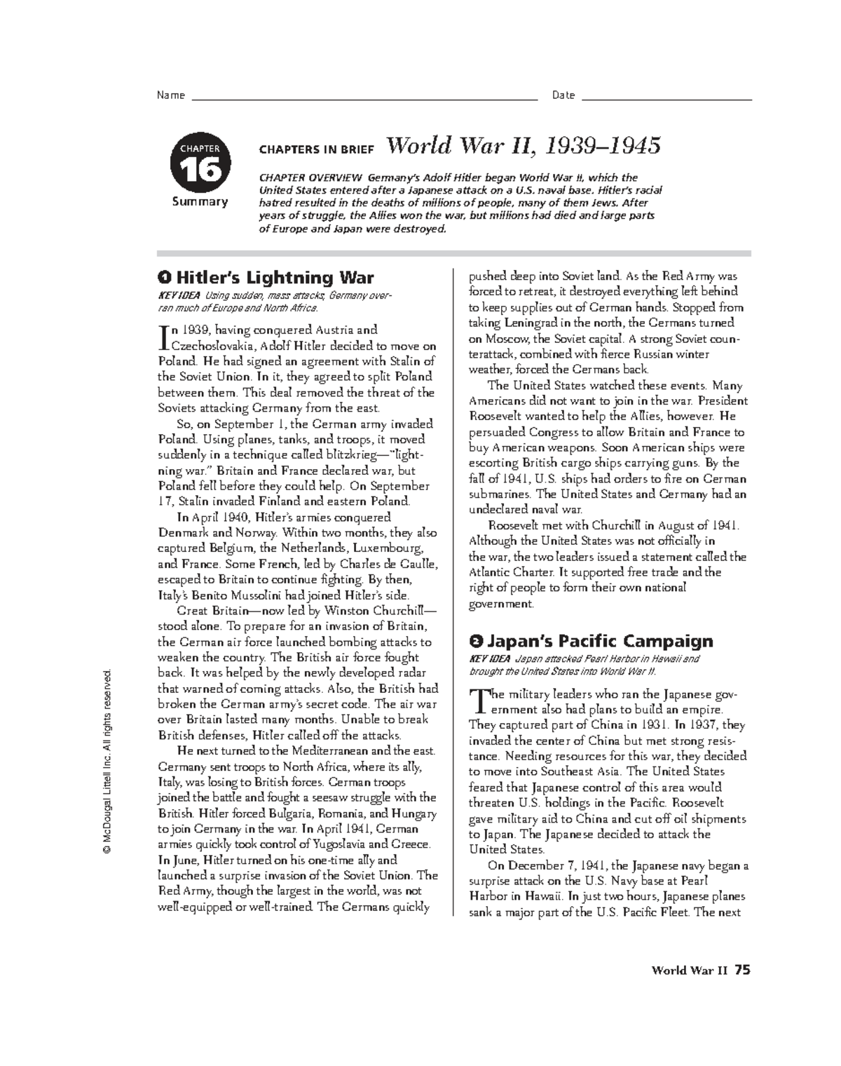 World War II: Chapter Overview on Europe's & Japan's Aftermath - Studocu