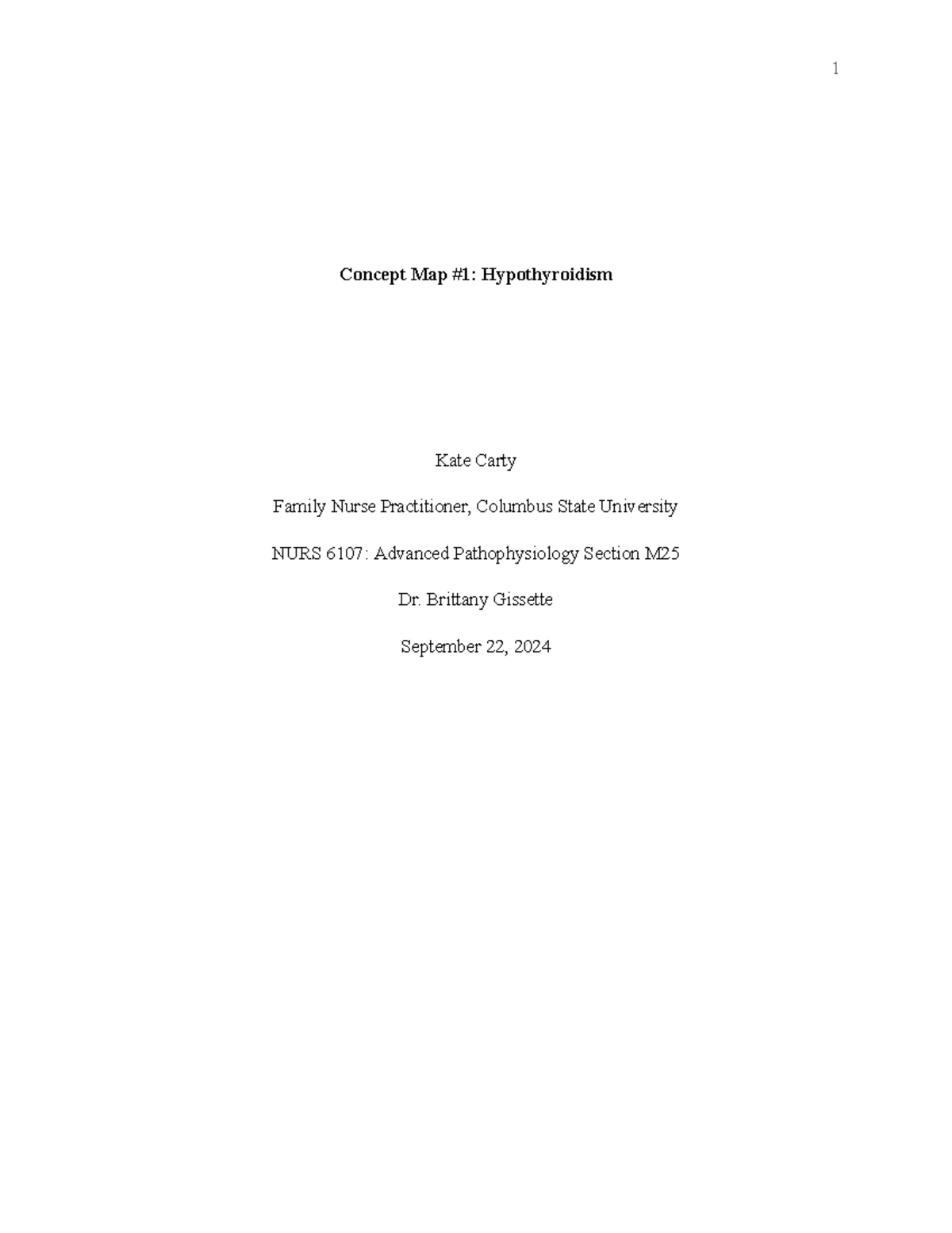 NURS 6107: Concept Map on Hypothyroidism and Feedback Mechanisms - Studocu