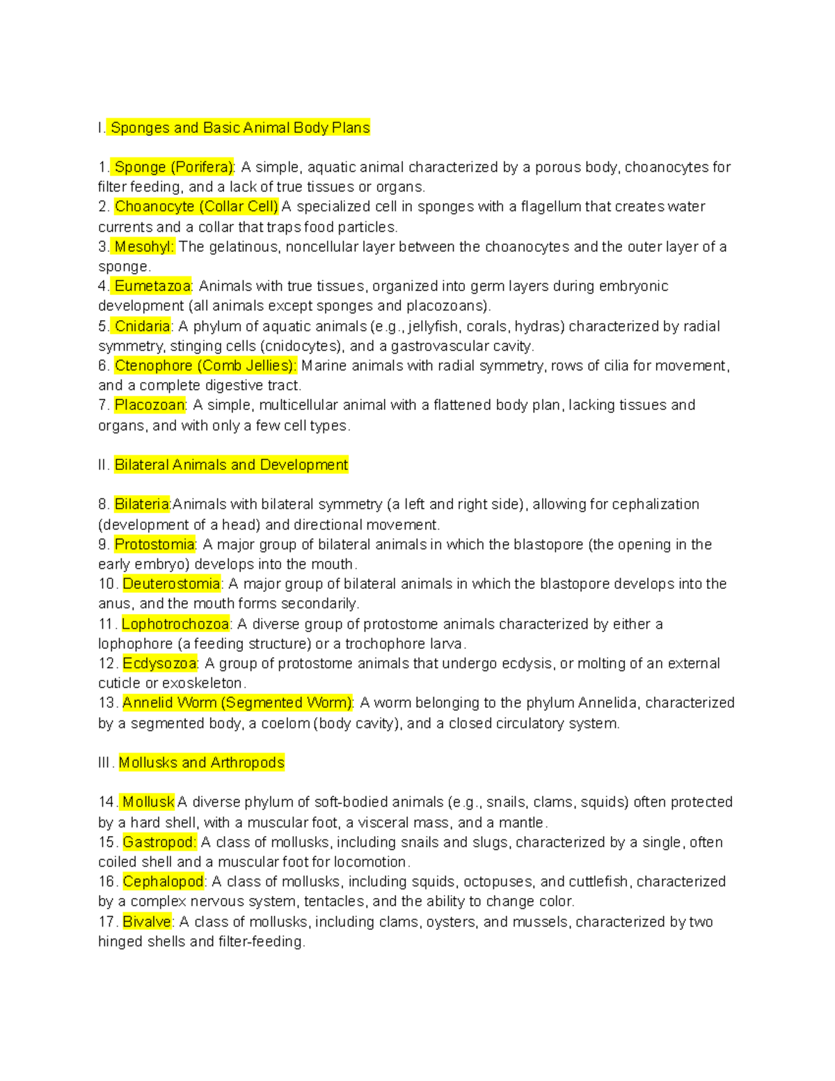 Animal Diversity: Key Concepts in Phylogeny and Evolution (BIOL 101 ...