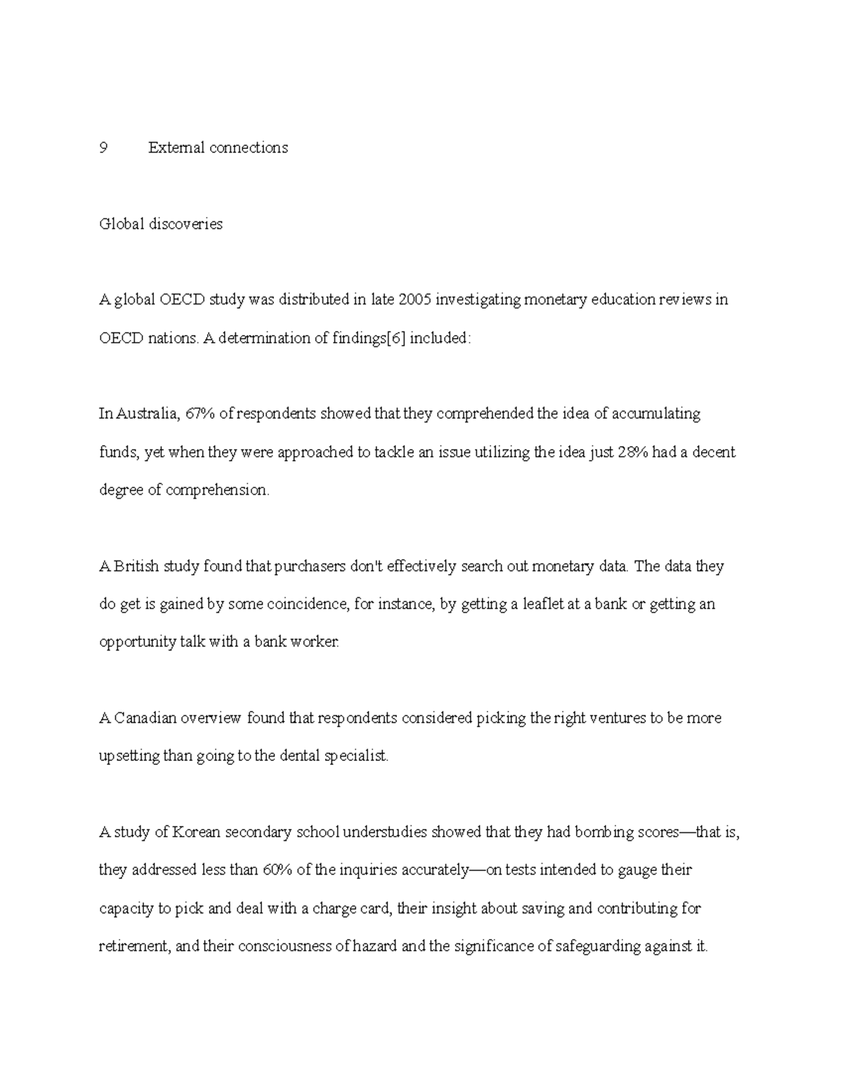 OECD Study Insights on Global Monetary Education: Connections and ...