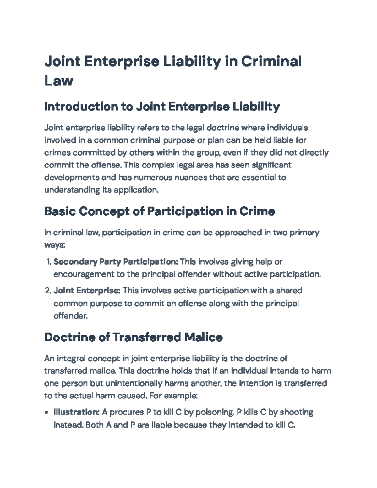 Joint Enterprise Liability in Criminal Law: Key Concepts & Case Studies ...