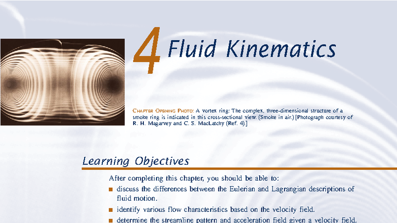 Fluid Kinematics: Understanding Motion and Flow Characteristics (Course ...