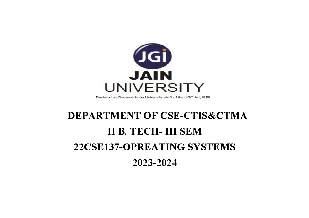 ALL Programs in OS LAB - Os lab - DEPARTMENT OF CSE-CTIS&CTMA II B. TECH- III SEM - Studocu