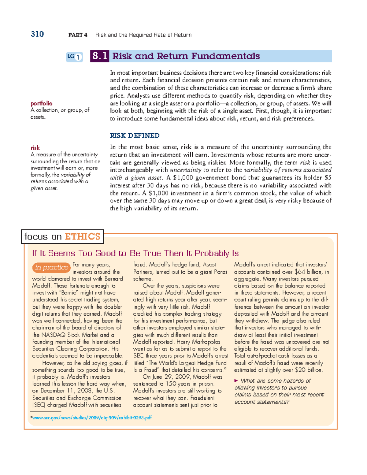Lesson 4: Understanding Risk and Return - GITMAN MAS 2 Analysis - Studocu