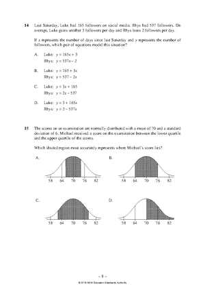 Minimum standard numeracy test sample questions - NSW Education ...