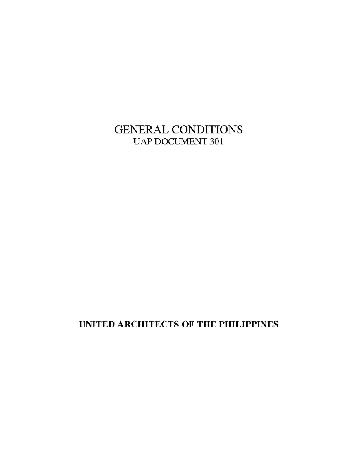 UAP Document 301 - GENERAL CONDITIONS UAP DOCUMENT 301 UNITED ...