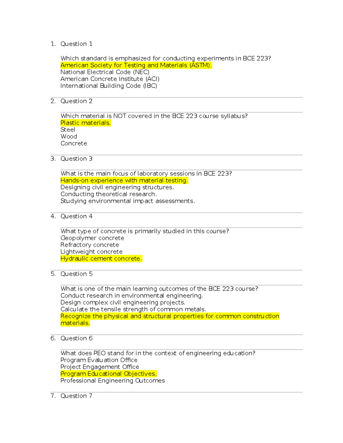 Quizzes - Brief Quiz Overview of the Course - Question 1 Which standard ...