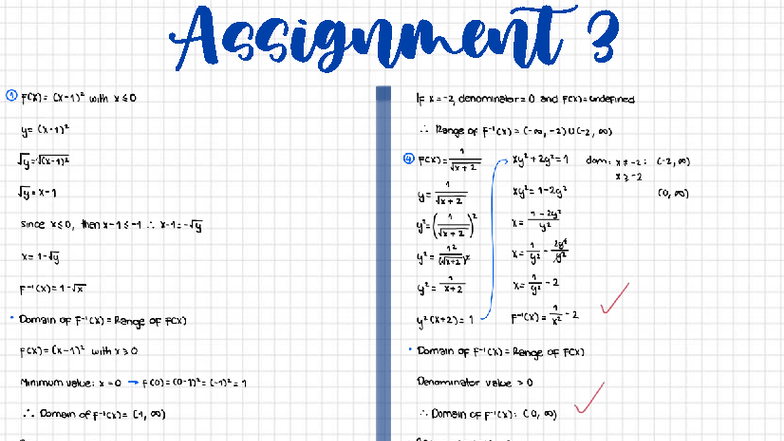 Math Assignment 3: Domain and Range Analysis - Studocu