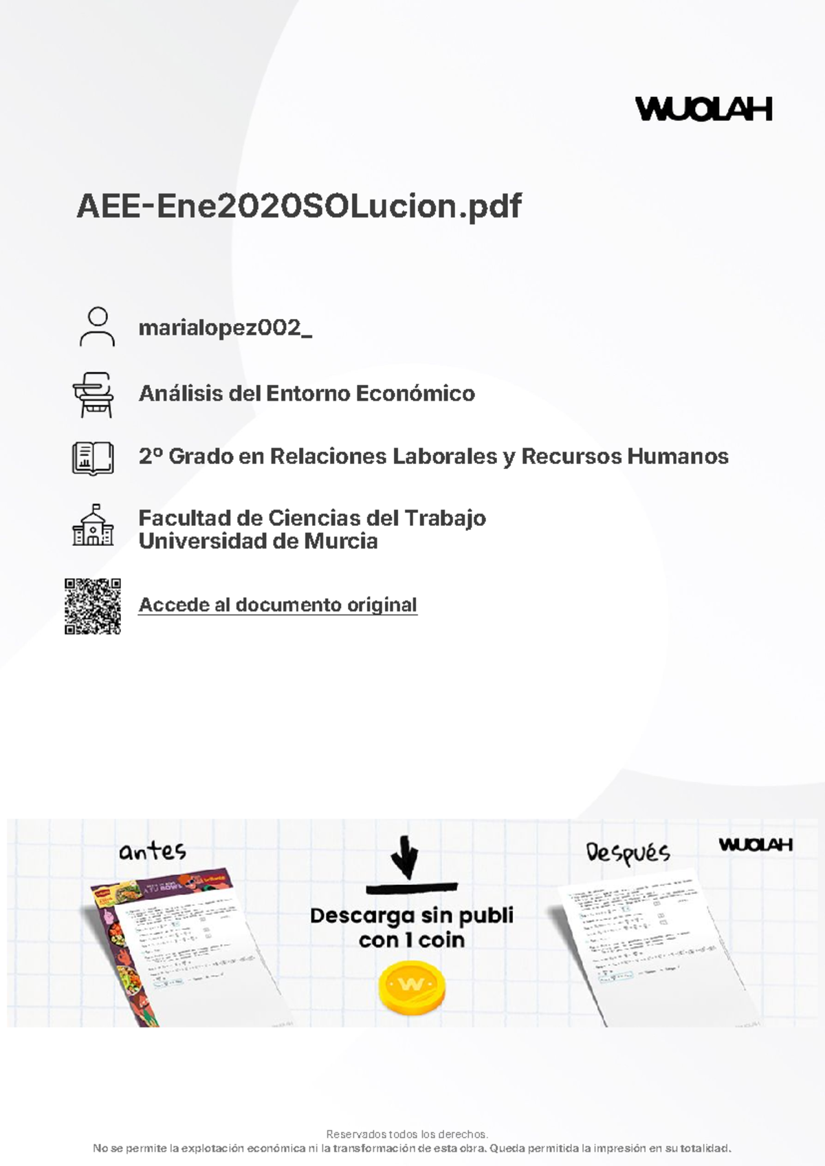 Análisis del Entorno Económico (2490) - Grado en RRHH 2º Año - Studocu