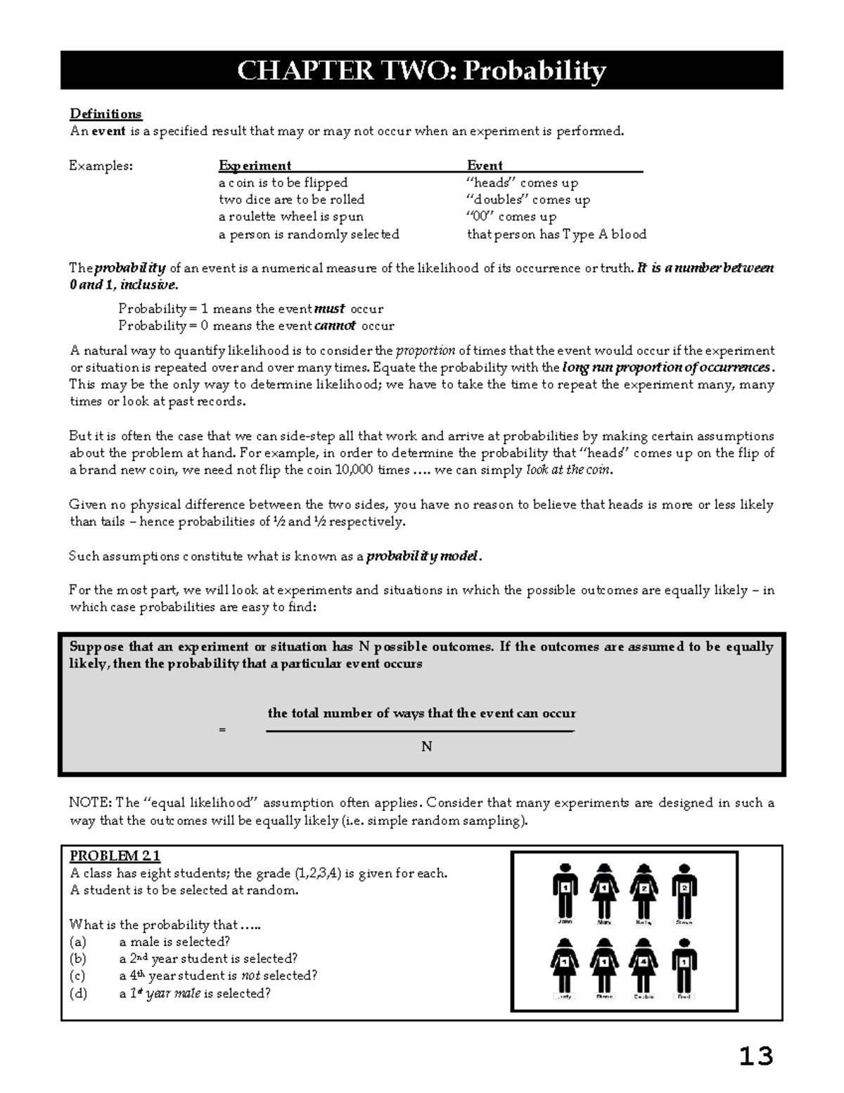 CHAPTER TWO: Probability Definitions and Problem Solving (STAT 101 ...