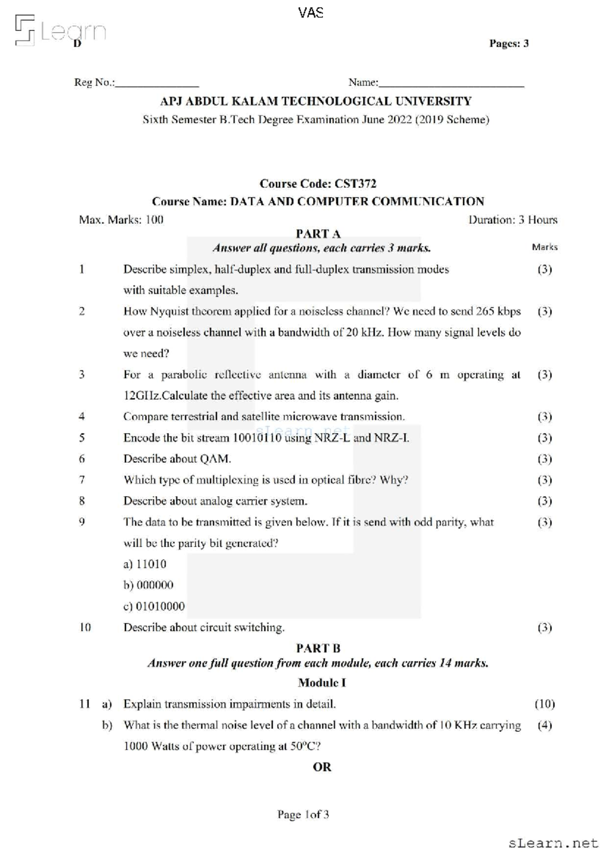CST372 Data and Computer Communication Exam June 2022 Notes - Studocu