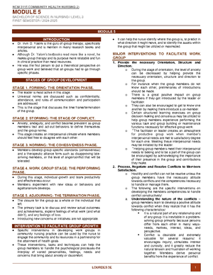 Module 8 - Community health nursing is a combination of nursing and ...