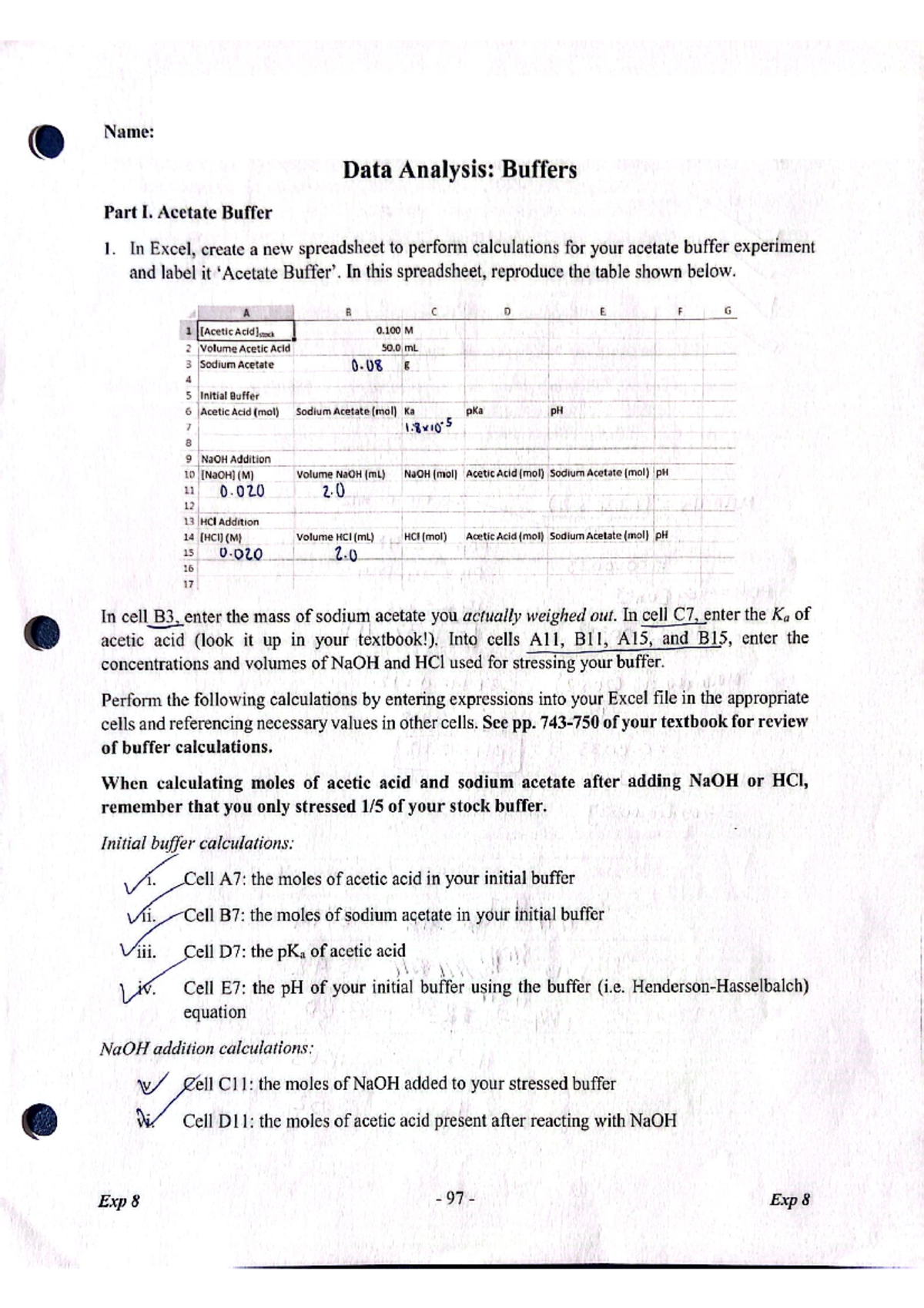Buffers Analysis - Post Lab Report for Chemistry Lab (CHEM 101) - Studocu