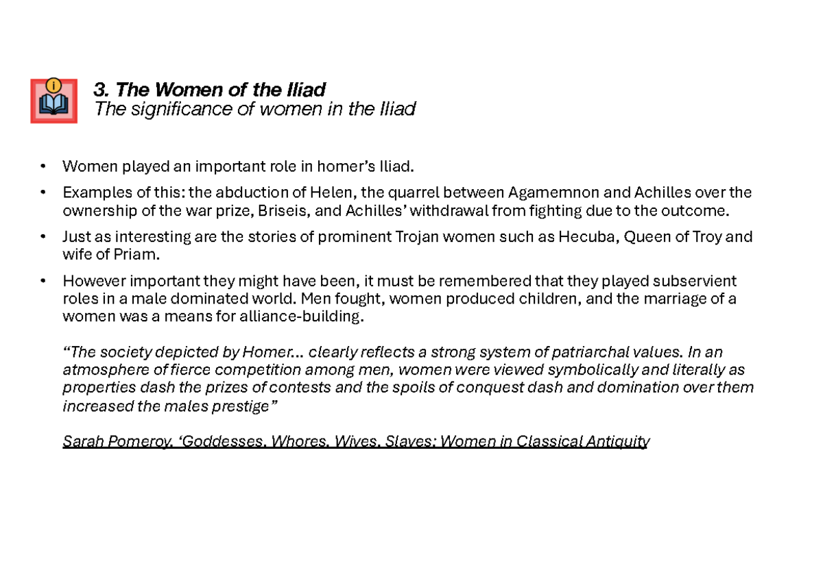 The Women of Troy - Women played an important role in homer’s Iliad ...