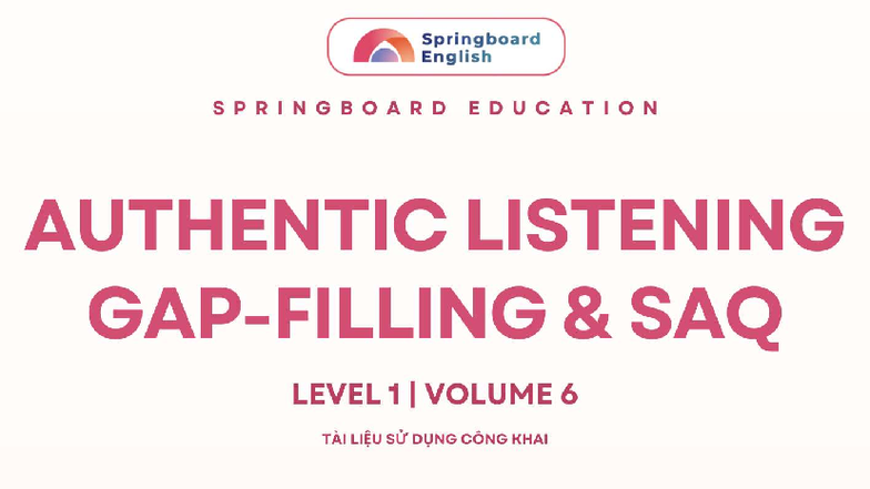 Authentic Listening - Vol 6 - Level 1 Exercises and Answers - Studocu